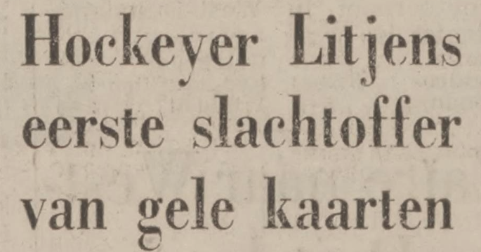 Hoofdklasse 50 jaar: Paul Litjens grossierde óók in gele kaarten